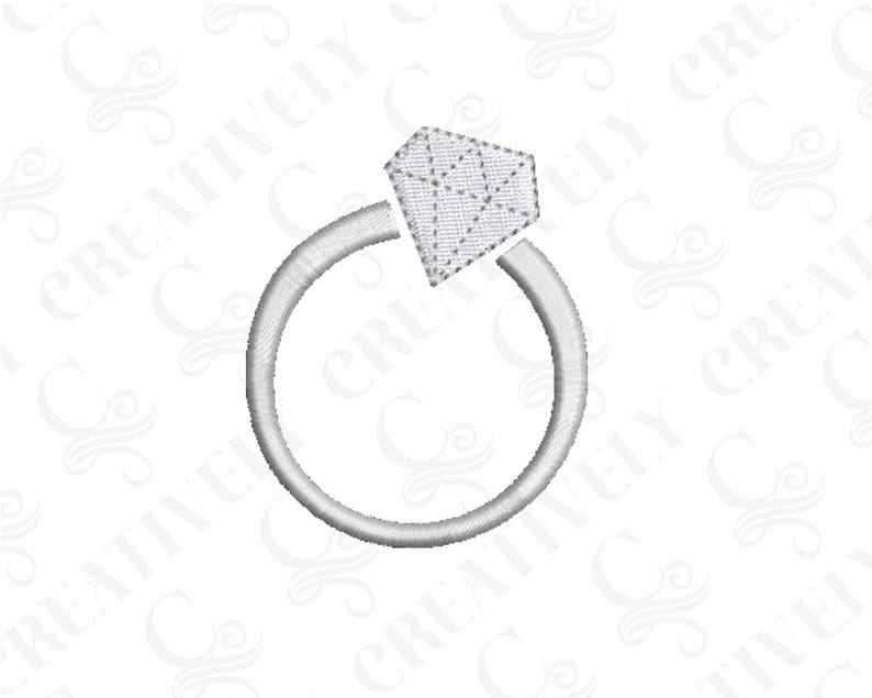 Engagement Ring Wedding Bride Machine Embroidery Design, 5 Sizes ...