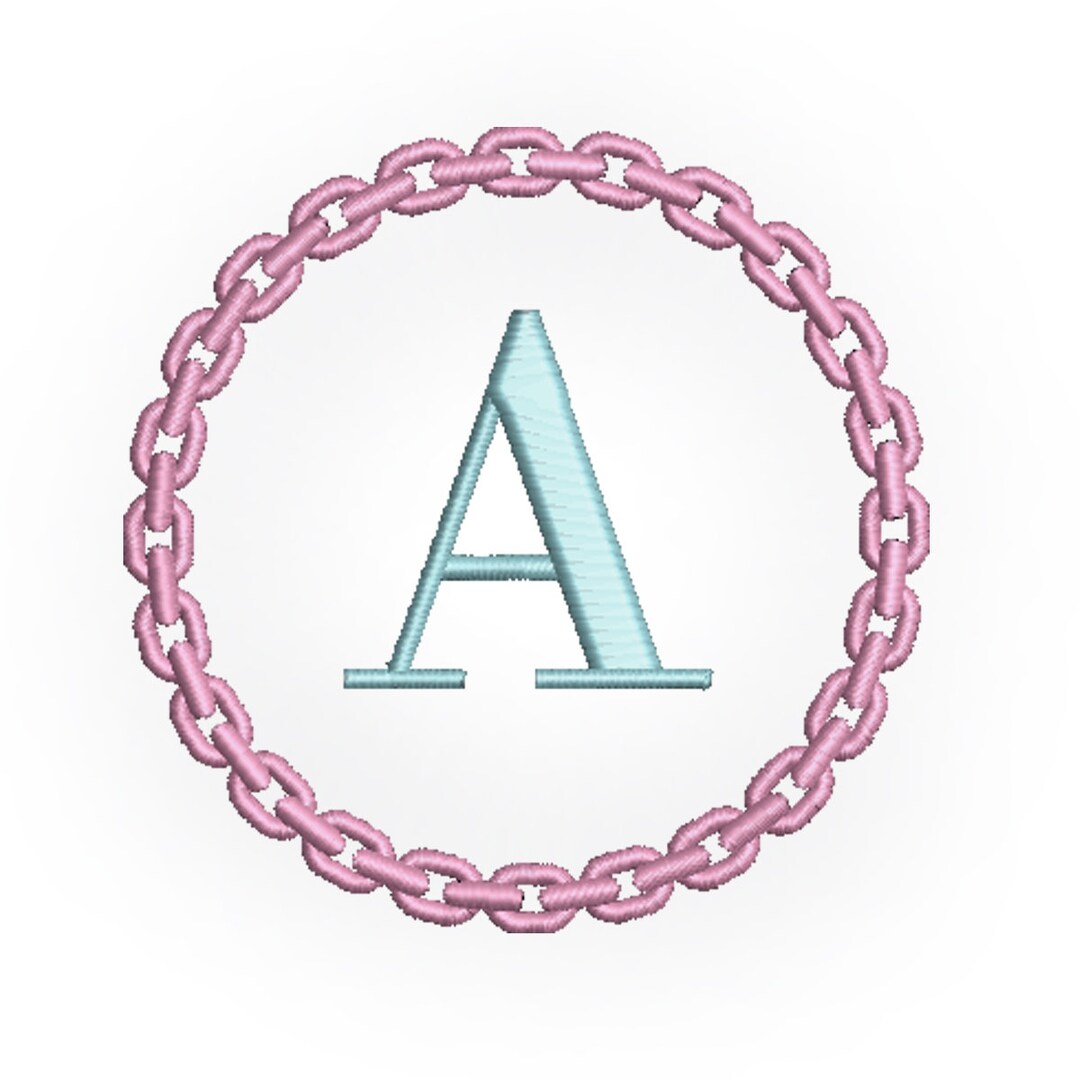 Chain Monogram Frame, Embroidery File Download, Southern Style Monogram ...