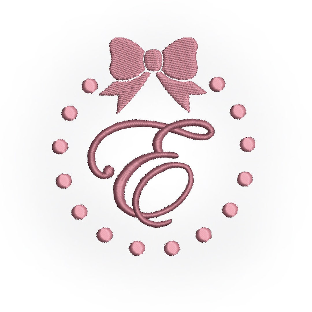 Bow Monogram Frame, Embroidery File Download, Baby Monogram, Southern ...
