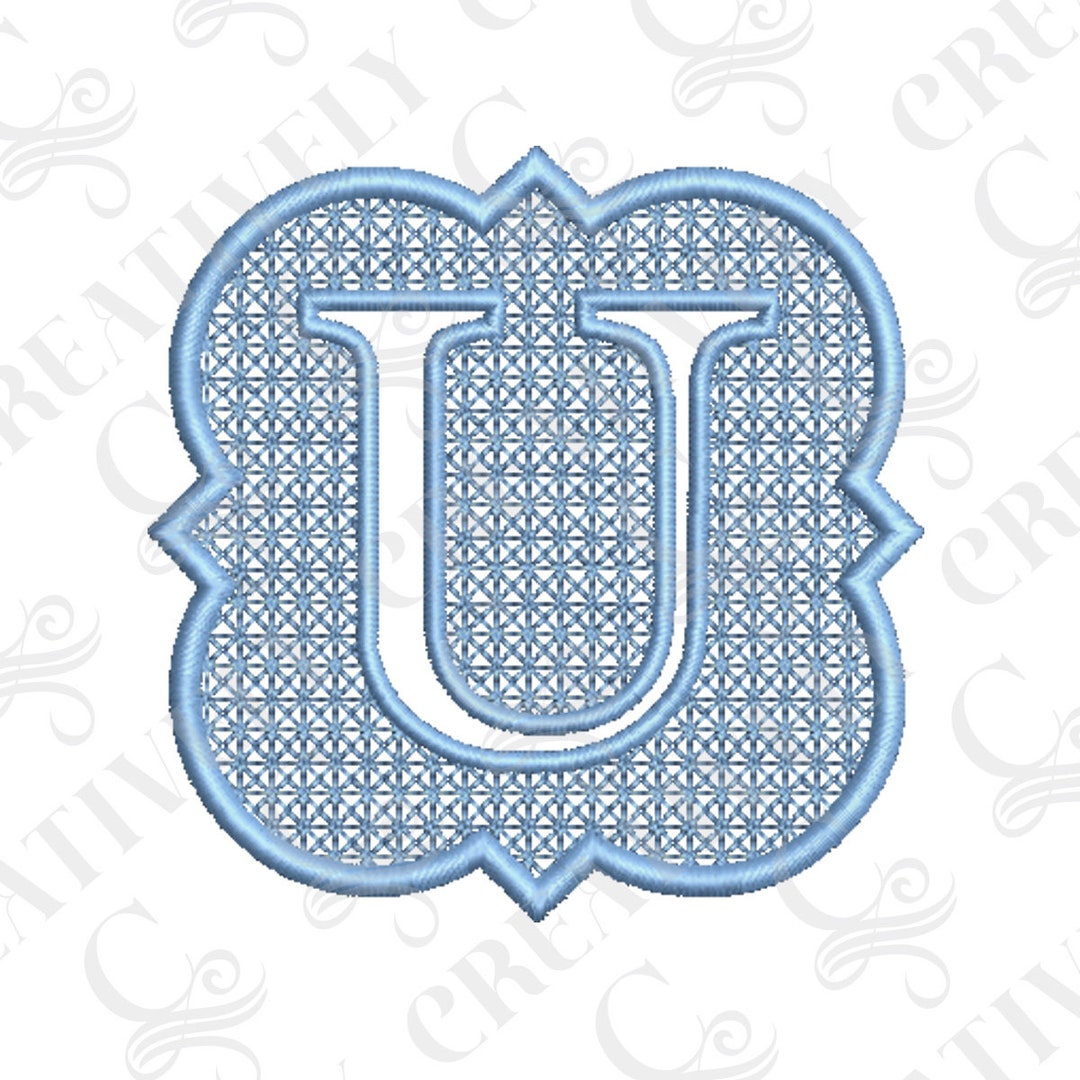 Embossed Letter U Machine Embroidery Monogram, Monogram for Towels ...