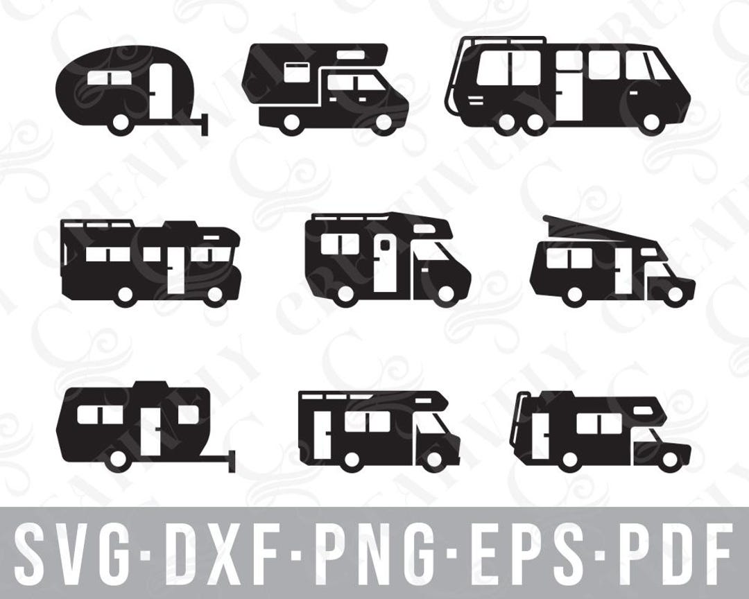 Camper Rv Road Trip Bundle SVG PNG DXF Eps Pdf Files, Cut Files for ...