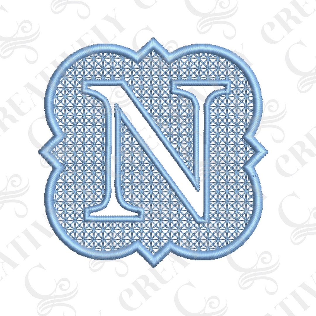 Embossed Letter N Machine Embroidery Monogram, Monogram for Towels ...