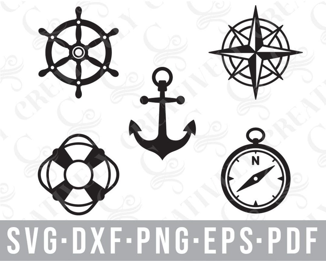 Nautical Bundle SVG PNG DXF Eps Pdf, Boat Cruise Clipart, Nautical ...