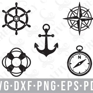 Nautical Bundle SVG PNG DXF Eps Pdf, Boat Cruise Clipart, Nautical ...