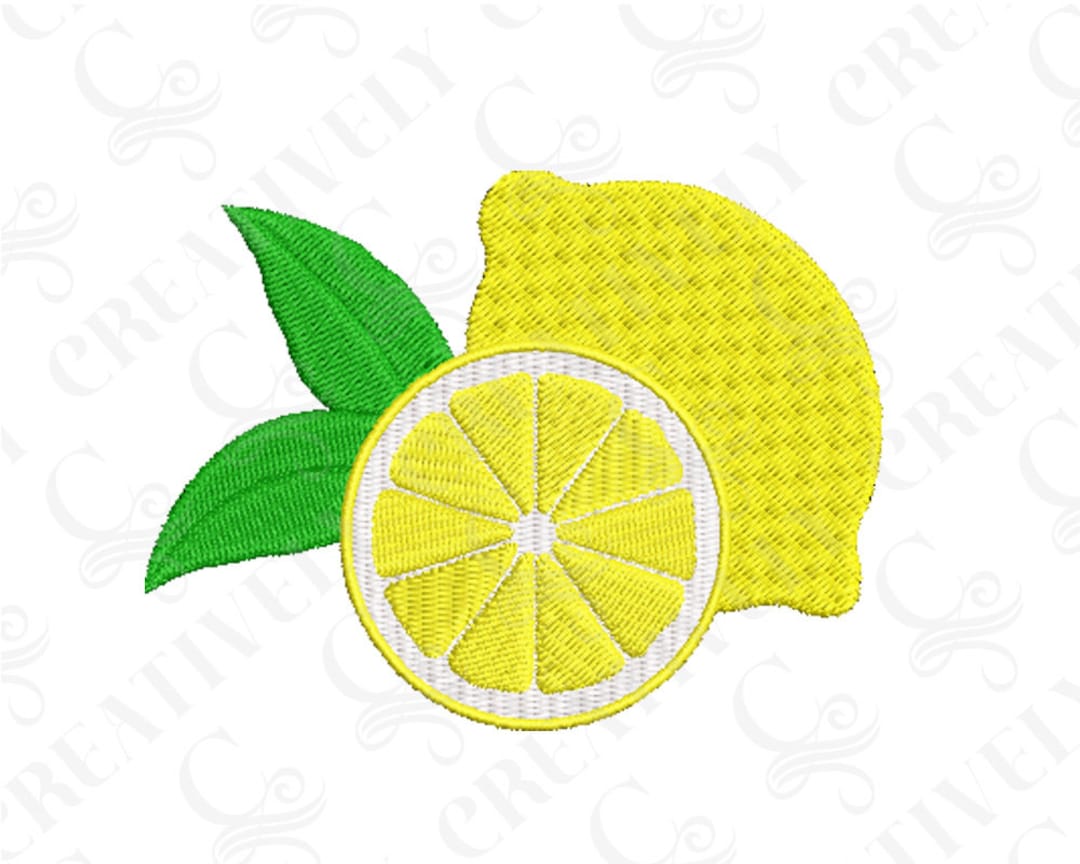 Lemon Fruit Embroidery Design, Lemon Fruit Botanical Embroidery Design ...