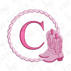 Western Cowgirl Lasso Monogram Frame Embroidery Design, Western ...