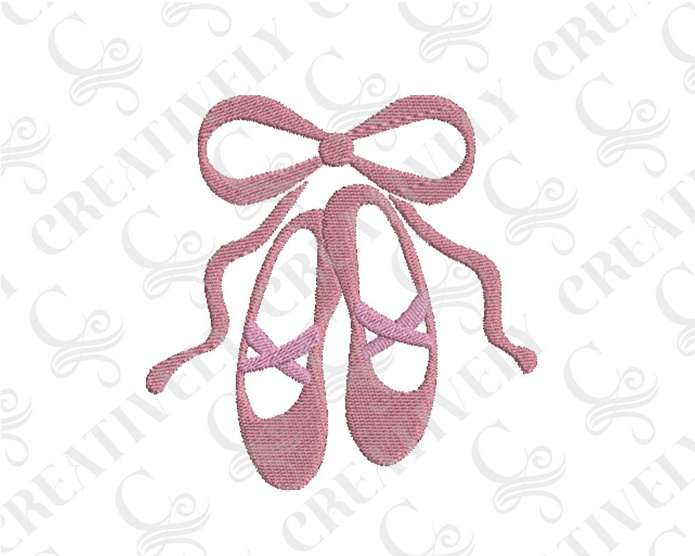 Ballet Shoe Machine Embroidery Design, Ballet Embroidery, Pointe Shoes ...