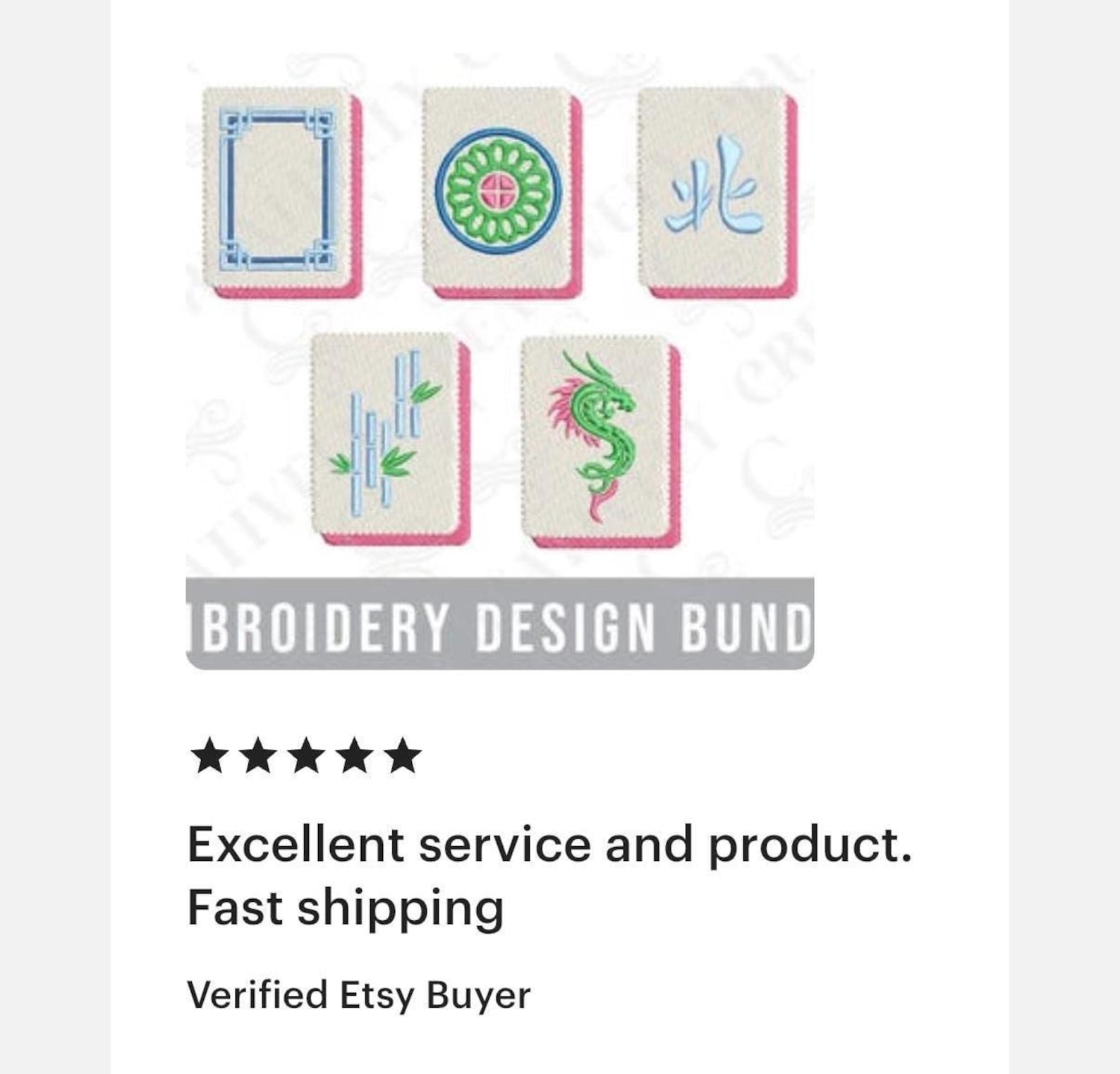 Mahjong Tiles Machine Embroidery Design Bundle, 5 Designs, Bam, Crack ...