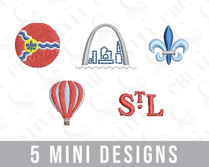 St. Louis Missouri Mini Embroidery Design Bundle, St. Louis Mini ...
