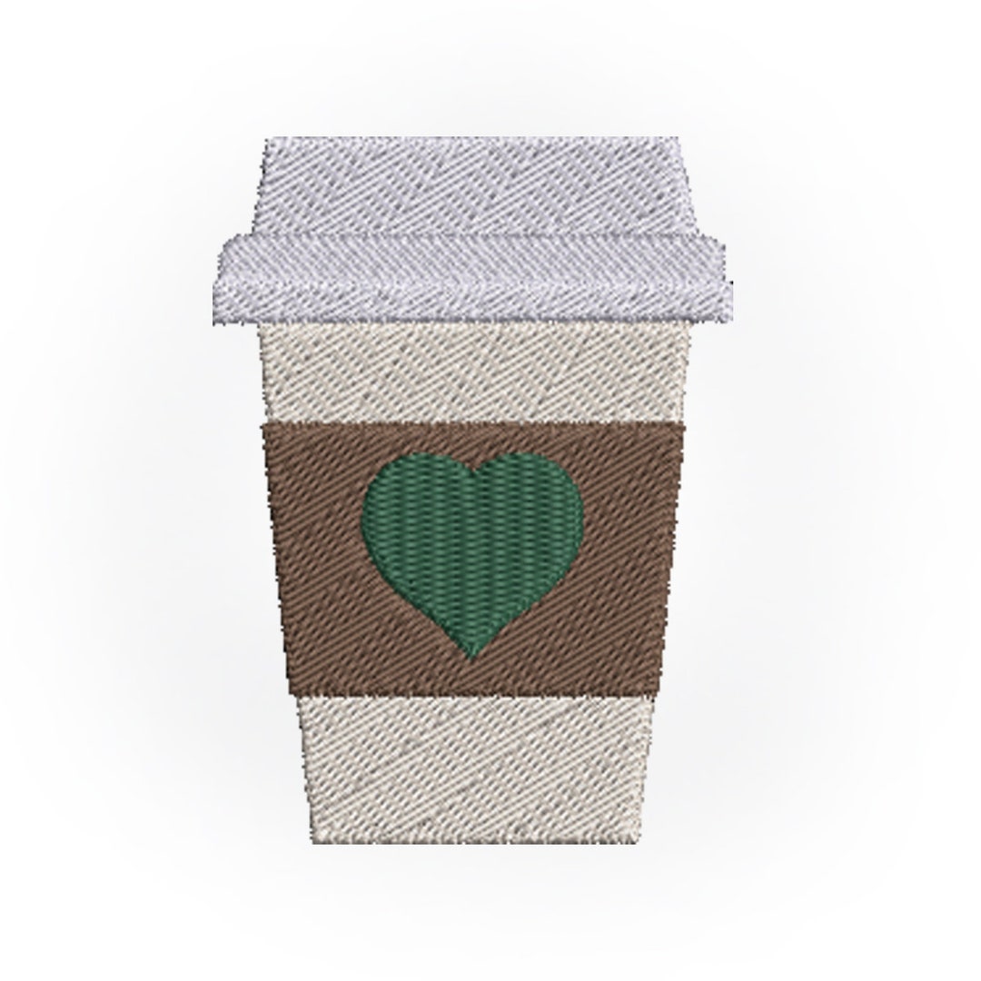 Coffee Cup Embroidery Design, Embroidery File Download, Coffee Cup ...