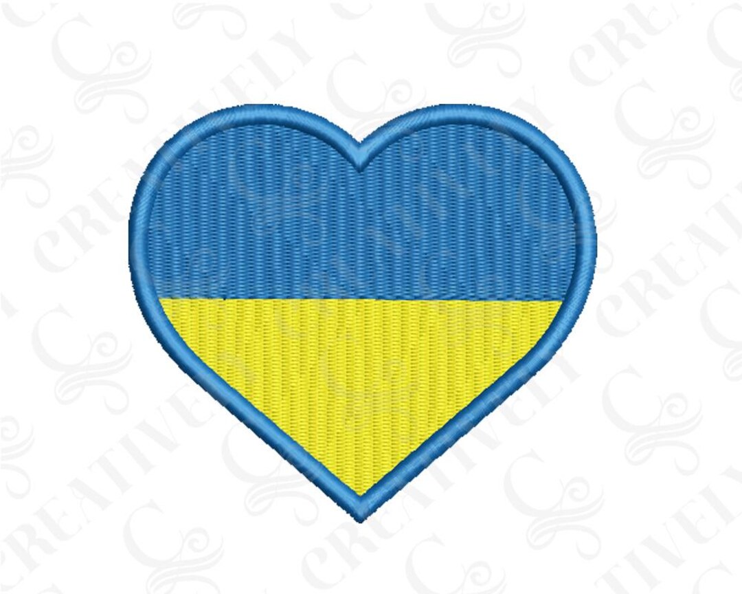 Ukraine Ukrainian Heart Flag Embroidery Design, Ukrainian Flag, 6 Sizes ...