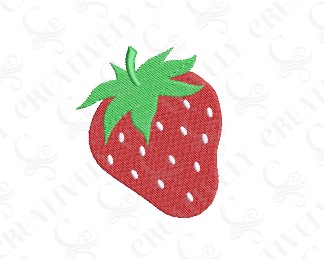 Strawberry Fruit Embroidery Design, Strawberries Fruit Botanical ...