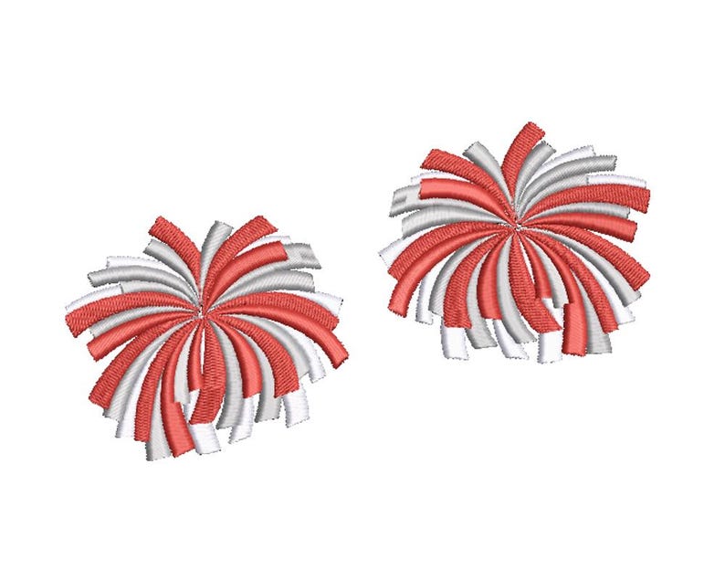 Cheerleader Pom Poms Machine Embroidery Design Bundle, 6 Sizes, Cheer ...
