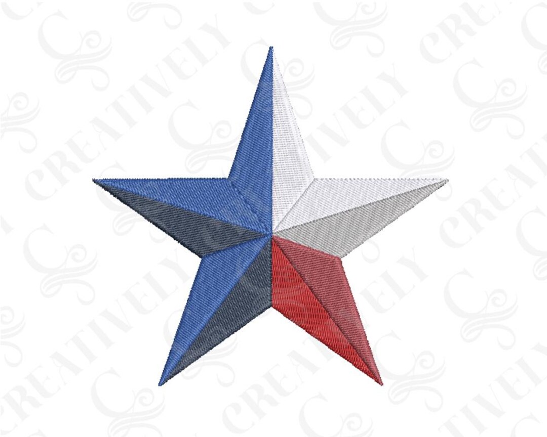 American Texas Flag Star Machine Embroidery Design Download, 6 Sizes ...