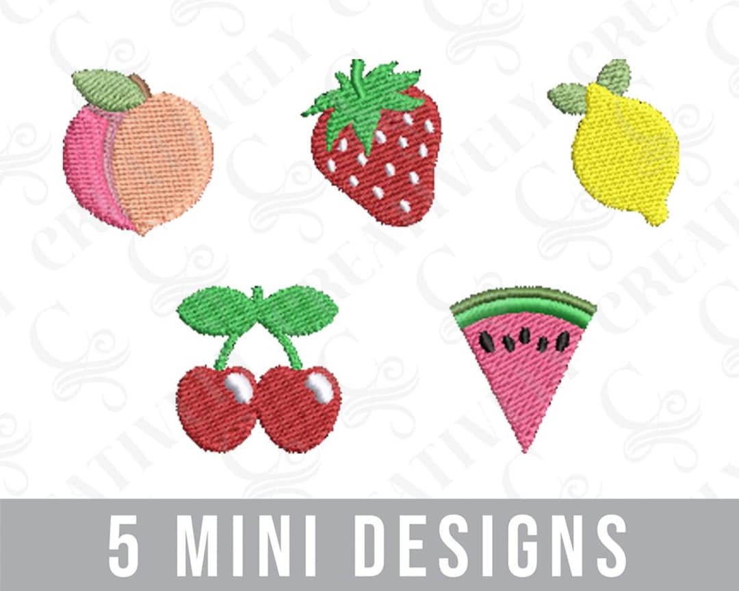 Fruit Mini Embroidery Machine Embroidery Design Bundle, Fruit Mini ...