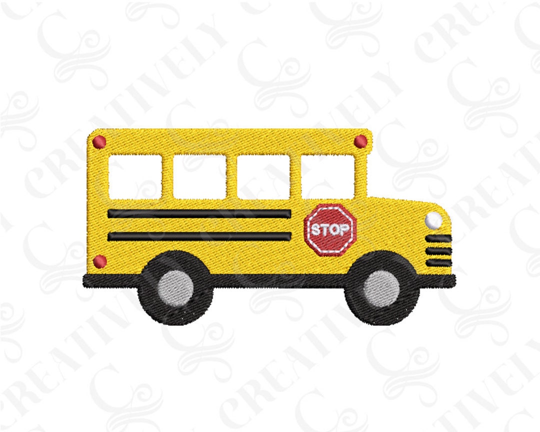 School Bus Back to School Embroidery Design, School Bus Embroidery File ...