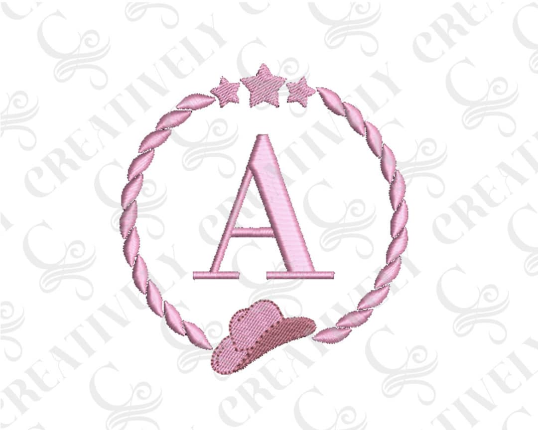 Western Cowboy Cowgirl Monogram Frame Embroidery Design, Western ...