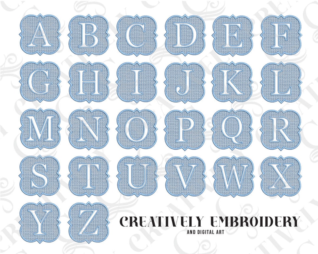 Embossed Alphabet Machine Embroidery Monogram Set, 3 Sizes, Monogram ...