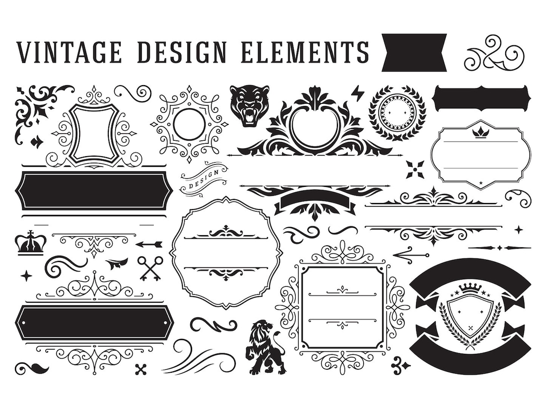 Vintage Design Cut Files Bundle SVF PNG DXF Eps Pdf Files, Vintage Cut ...