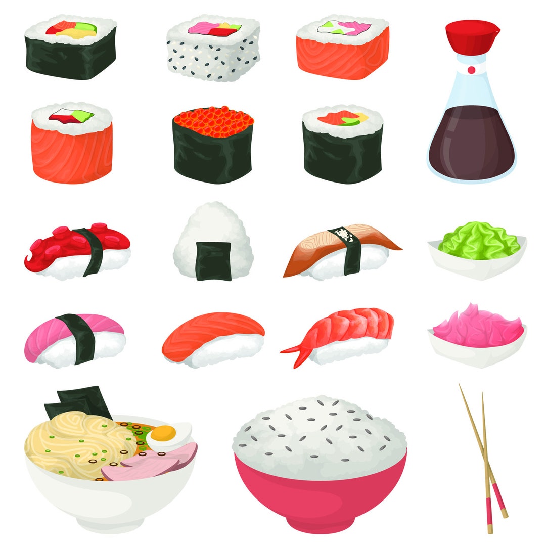 Sushi Bundle PNG DXF Files, DTF Files, Files for Sublimation, for ...