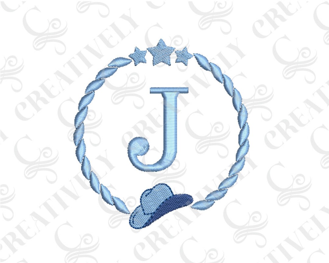 Western Cowboy Cowgirl Monogram Frame Embroidery Design, Western ...