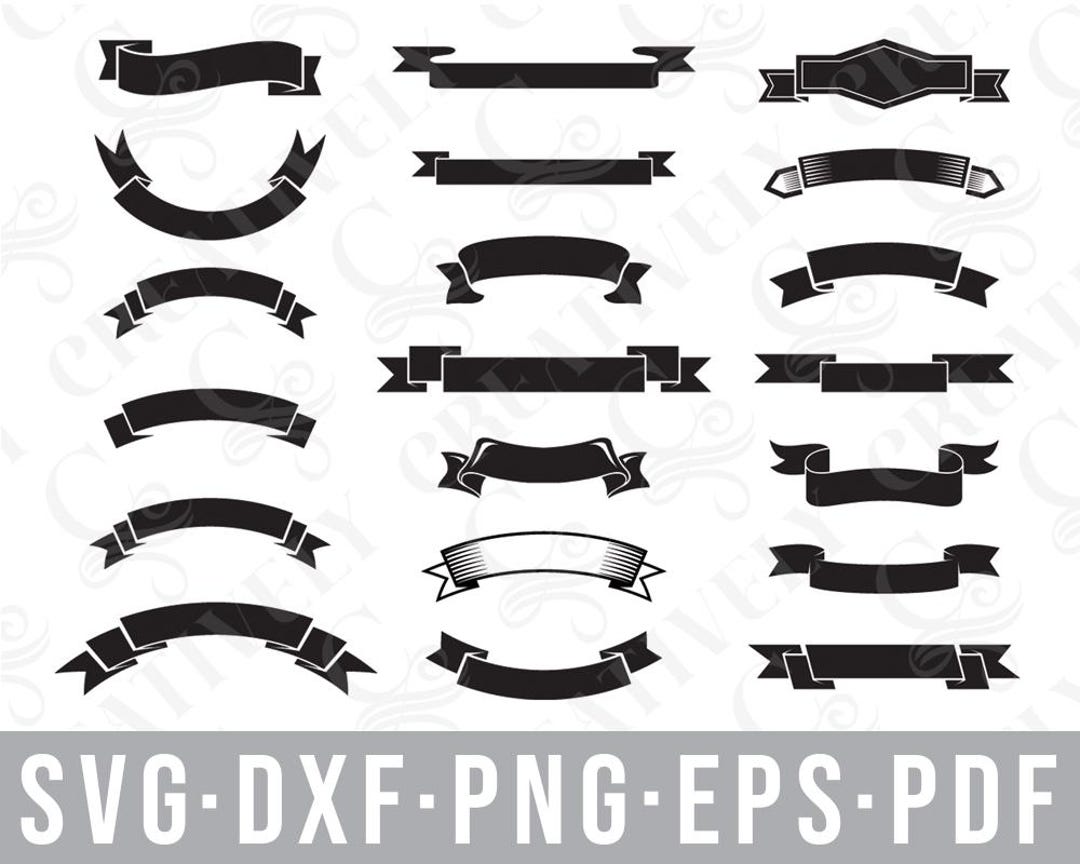 Ribbon Banner SVG PNG DXF Files, Cut Files for Cricut Silhouette ...
