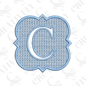 Embossed Letter C Machine Embroidery Monogram, Monogram for Towels ...