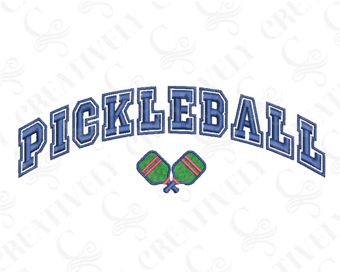 Pickleball Embroidery File Download, 3 Sizes, Pickleball Design for ...