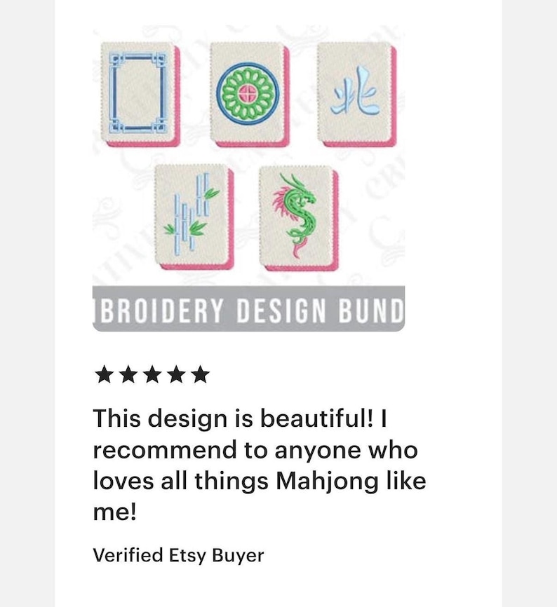 Mahjong Tiles Machine Embroidery Design Bundle, 5 Designs, Bam, Crack ...