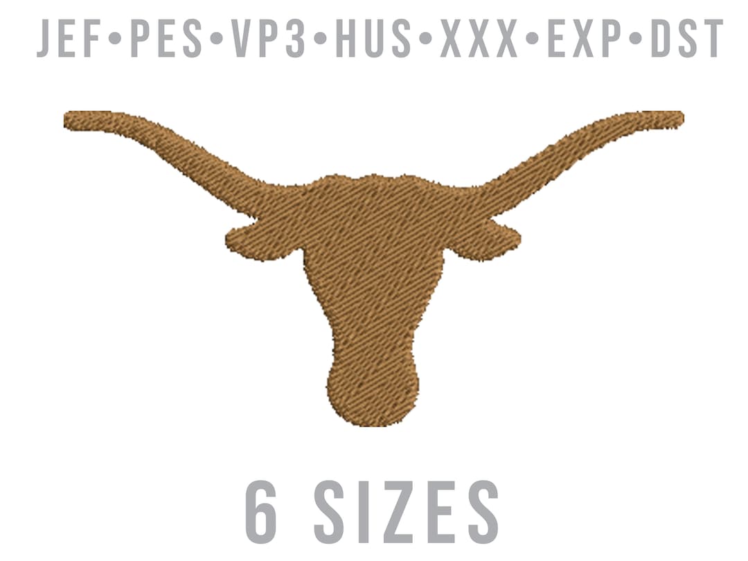 Longhorn Embroidery File Download, 6 Sizes, Longhorn, Western Design ...