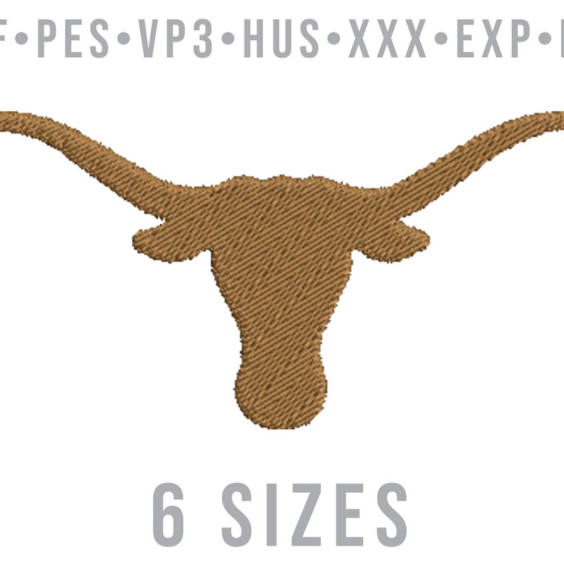 Texas Longhorn Embroidery Design - Etsy