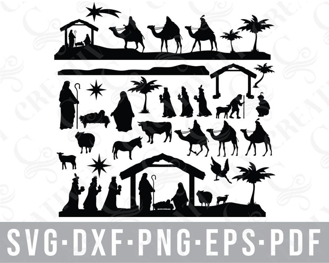 Christmas Nativity Bundle SVG PNG DXF Eps Pdf Files, Diy Christmas ...