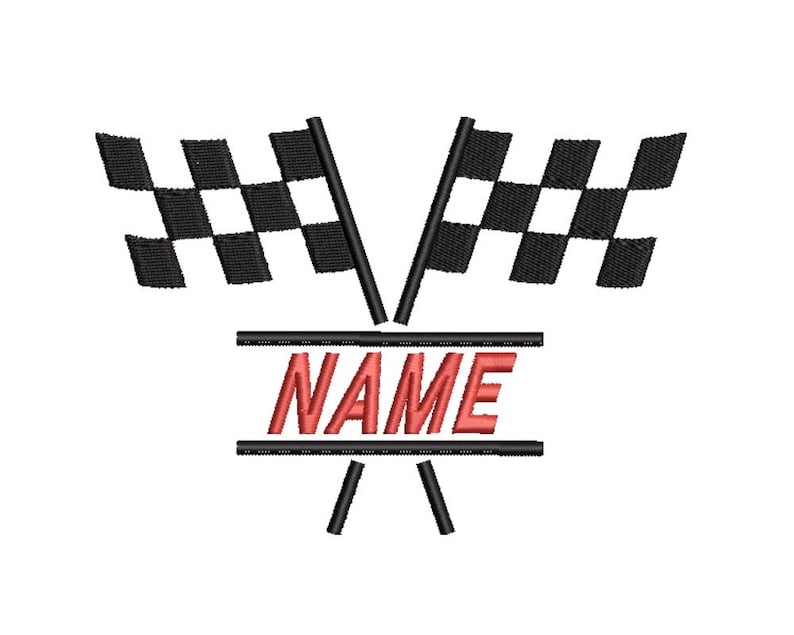 Checkered Racing Flags Race Car Flags Embroidery Design, Racing Flags ...