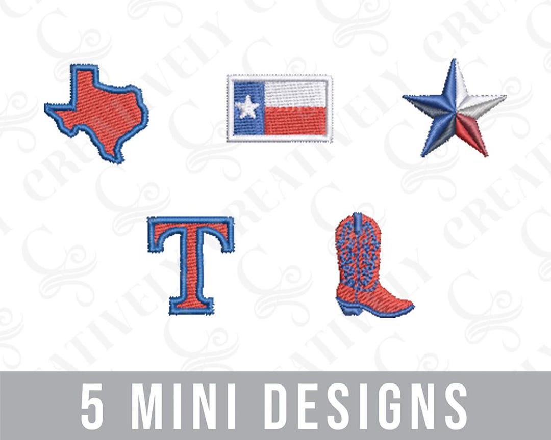 Texas Mini Embroidery Design Bundle, Texas Mini Designs, 5 Texas ...
