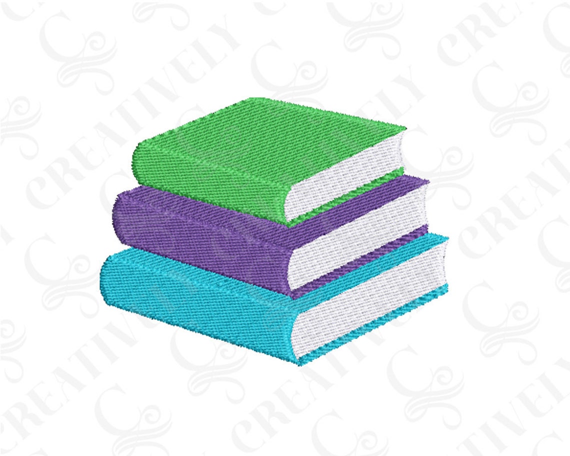 Books Embroidery Design, Books Machine Embroidery Design, 6 Sizes, Gift ...