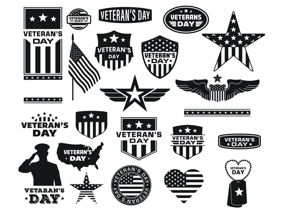 Veterans Day Bundle SVG PNG DXF Eps Pdf Files Veterans Day Cut File 21 ...
