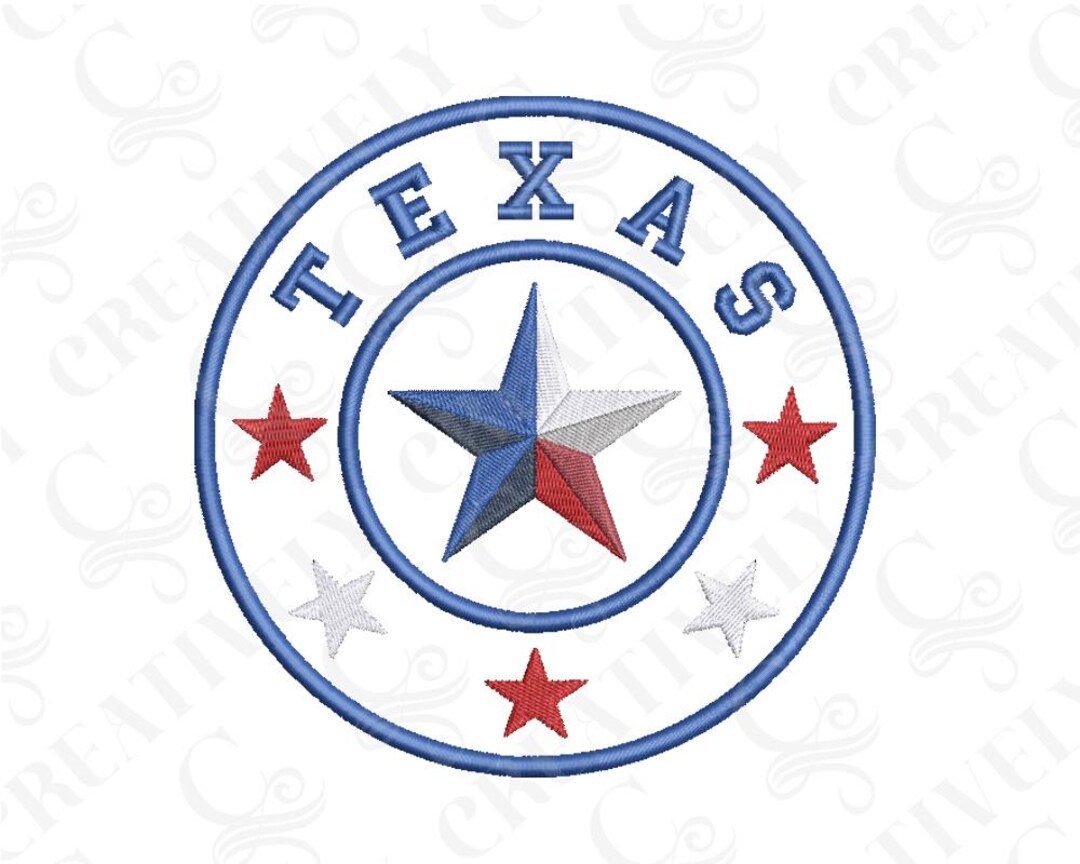 American Texas Flag Star Machine Embroidery Design Download, 4 Sizes ...