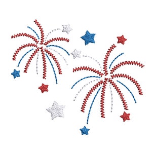 4th of July Fireworks Embroidery File Download, 6 Sizes, Patriotic ...