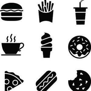 Junk Food Bundle SVG PNG DXF Eps Pdf Files, Cut Files for Cricut ...