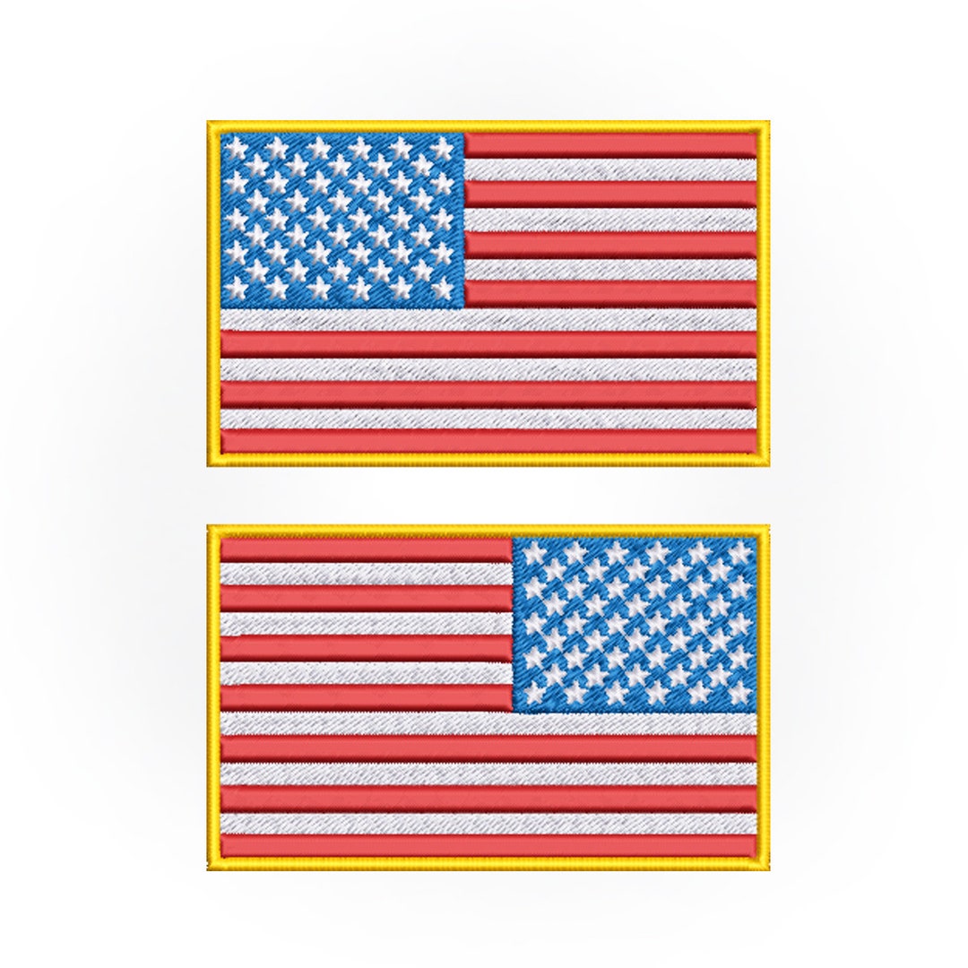 American Flag Embroidery File Download, American Flag Reversed, 3 Sizes ...