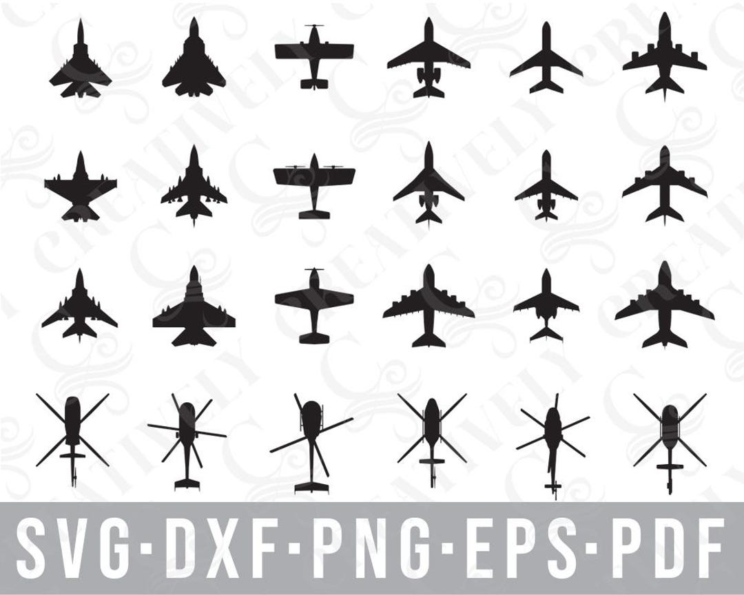 Military Aircraft Plane Bundle, SVG PNG DXF Eps Pdf Files, Military Cut ...
