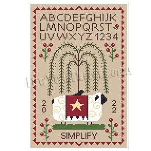 Simplify Sampler Sheep Sampler Primitive Cross Stitch Sheep - Etsy