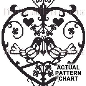 Birds Pattern Lovebirds Heart Pattern Cross Stitch Birds - Etsy