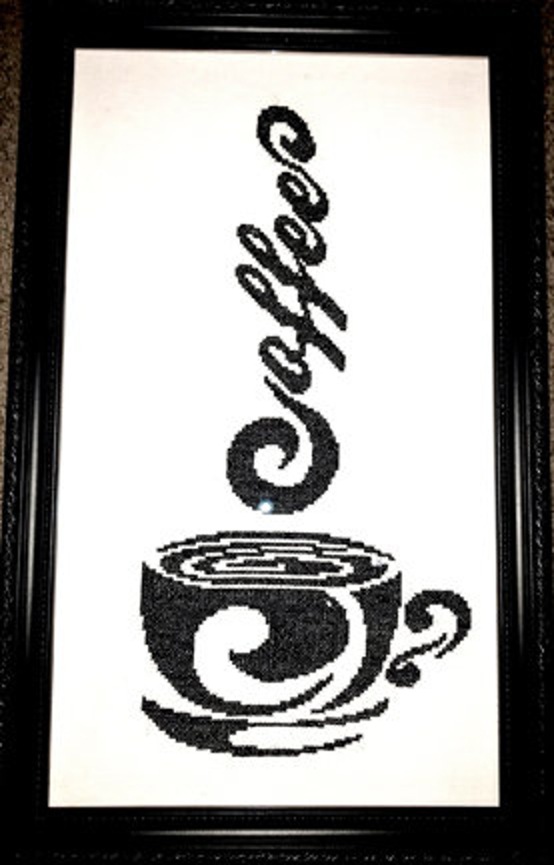 Coffee Cross Stitch Coffee Cup Cross Stitch Silhouette Cross | Etsy