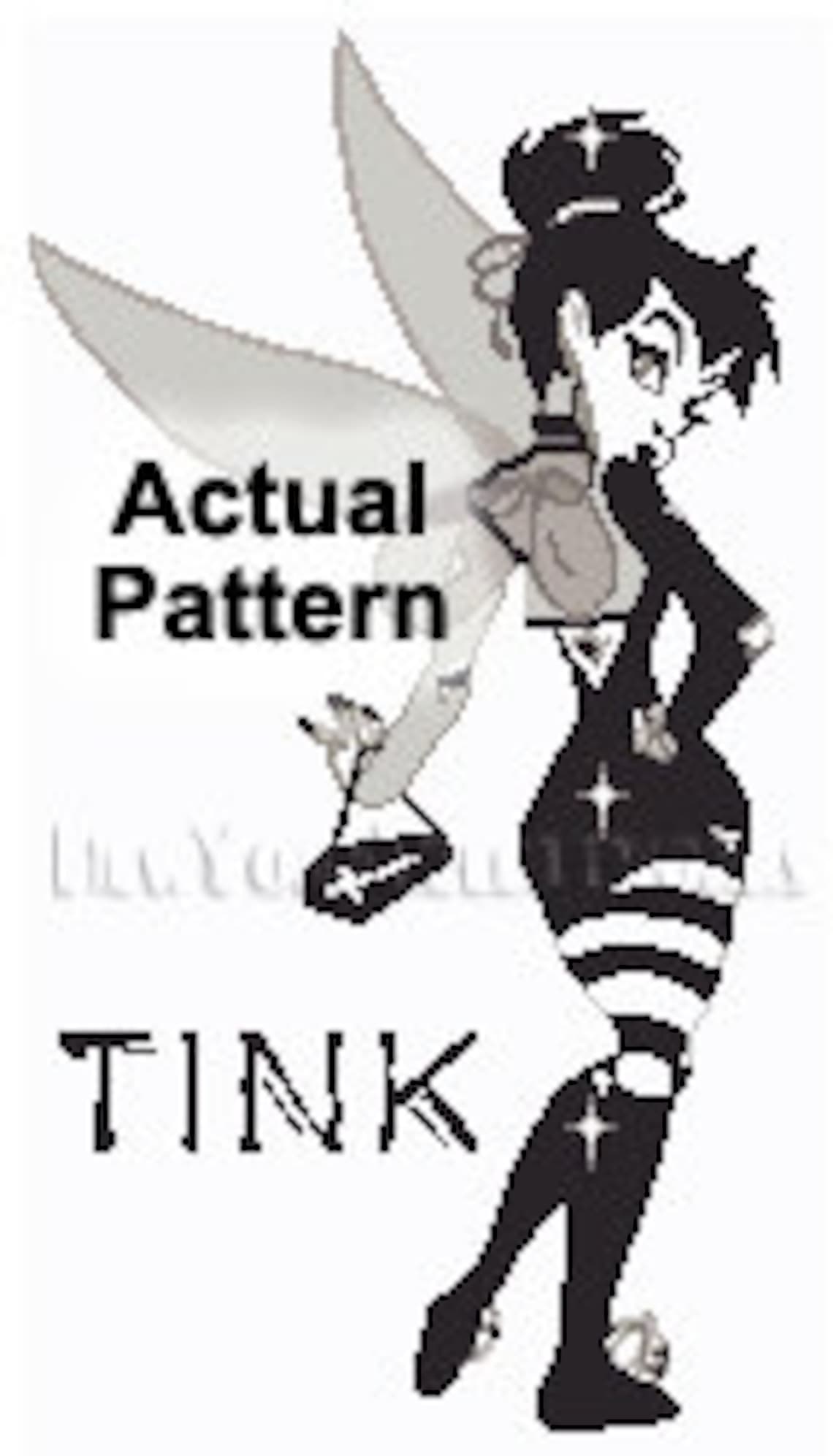 Goth Tinkerbell Cross Stitch Gothic Silhouette Goth Pattern | Etsy