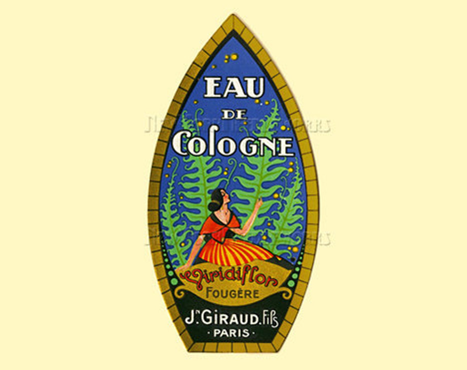 Art Deco Cross Stitch Cologne Label Cross Stitch Art Deco - Etsy