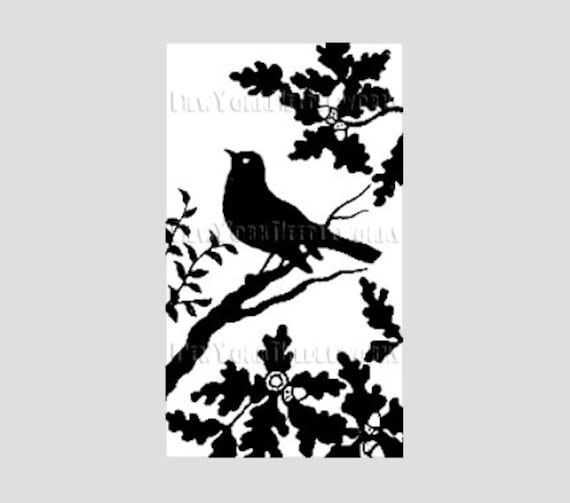 Items similar to Bird Cross Stitch, Bird Silhouette, Vintage Silhouette ...