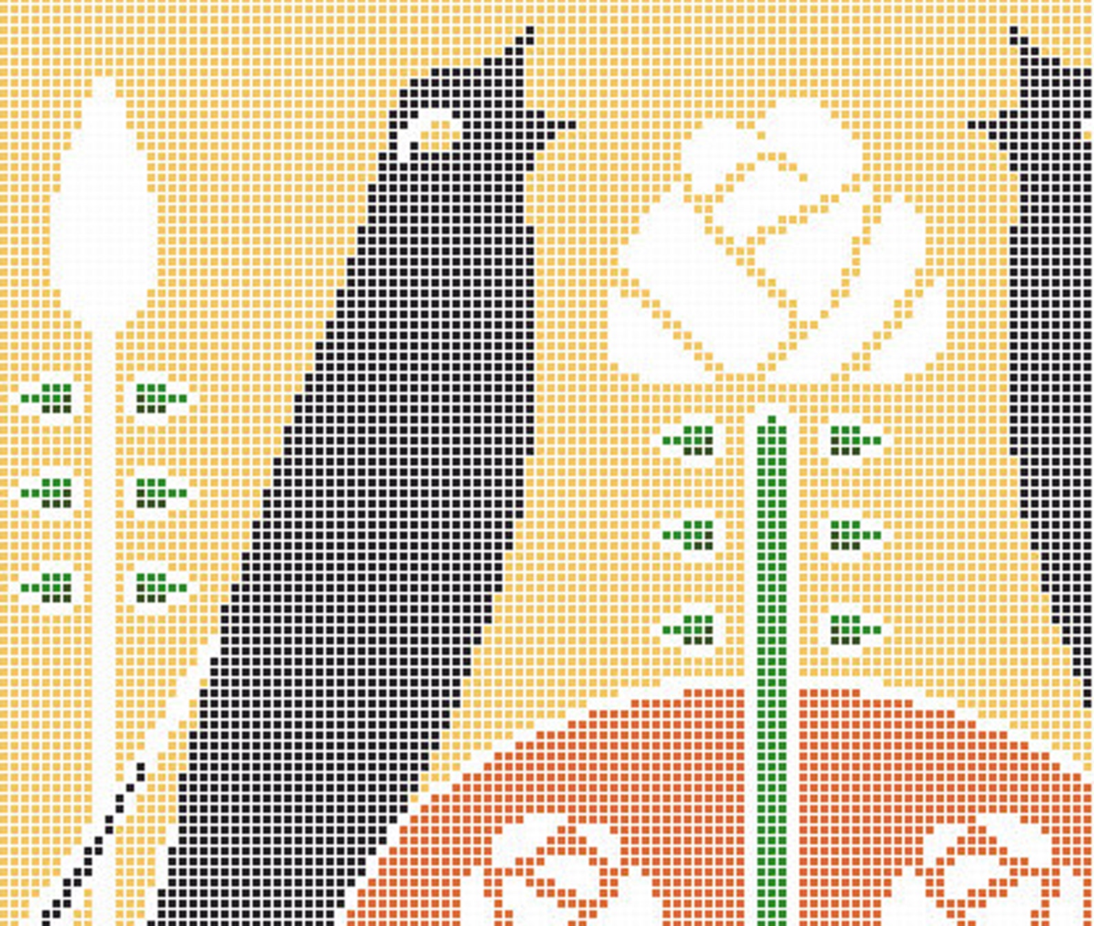 Crows Cross Stitch Pattern Crows Arts and Crafts Style Tile - Etsy