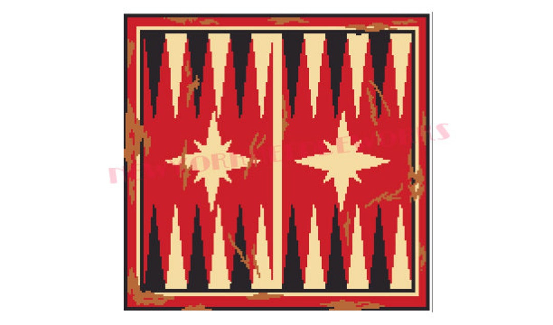 Game Board Cross Stitch, Vintage Backgammon Game Board Cross Stitch, Cross Stitch Game Board ...
