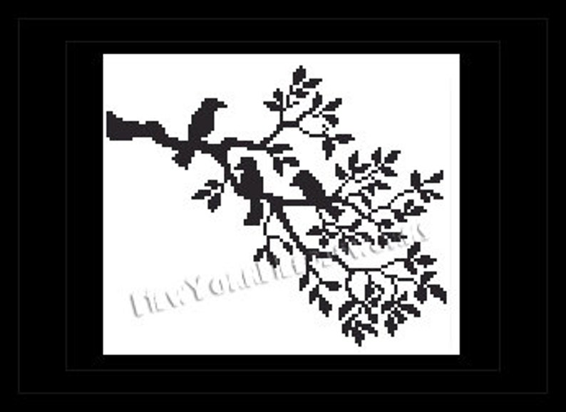 Birds Cross Stitch Pattern Bird Silhouettes Cross Stitch | Etsy